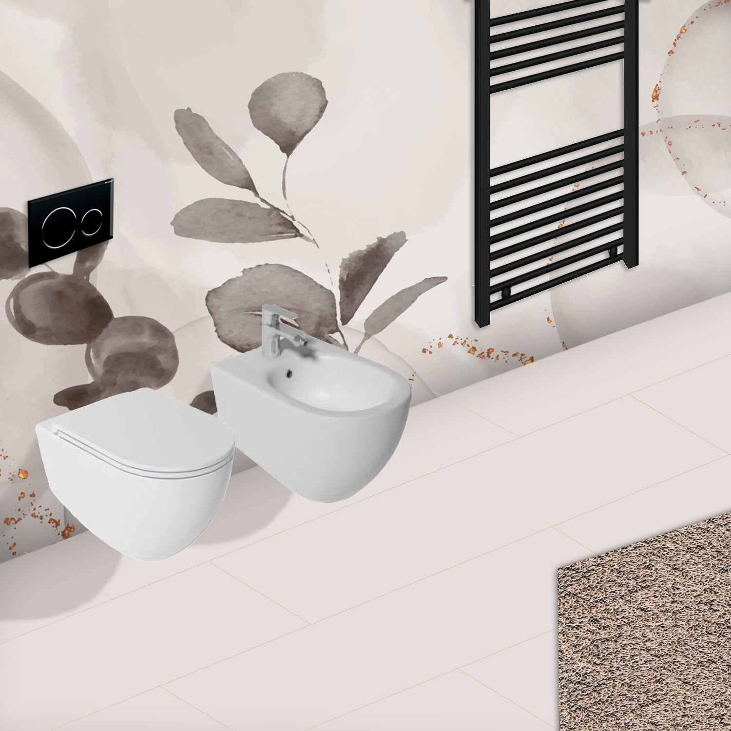 Wall-hung Rimless toilets with Soft Close toilet seat BathCore Infinit ...