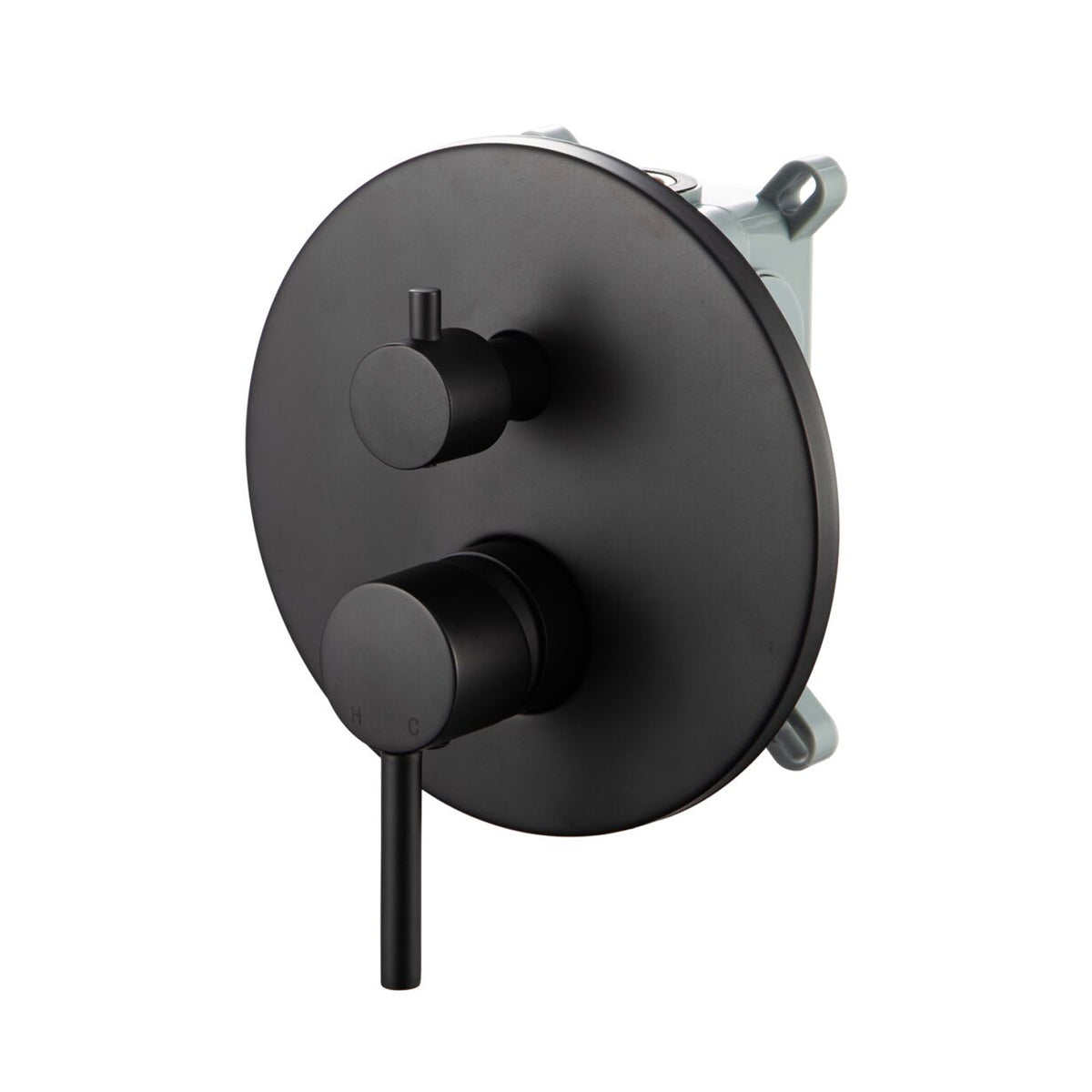 Built-in two-way shower mixer with easy box Moon in matte black brass ...