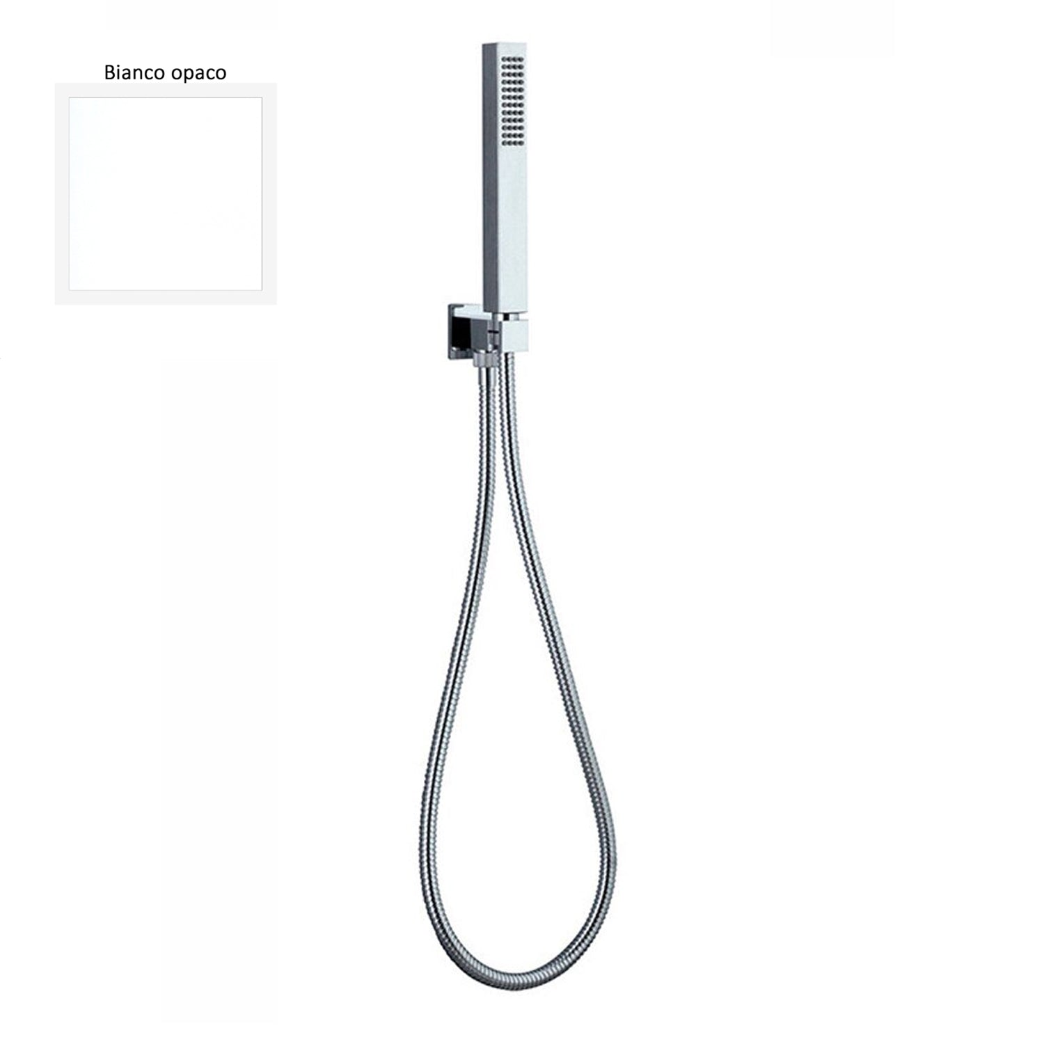 Water tap set with holder, composed of Glamour shower and 150cm white ...