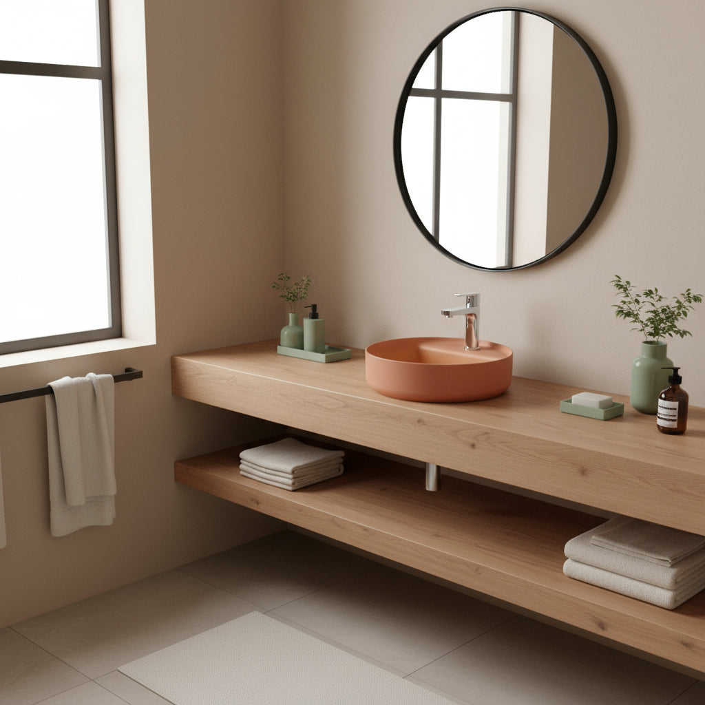 Round countertop sink with hole BathCore Infinity series 42 cm color M ...