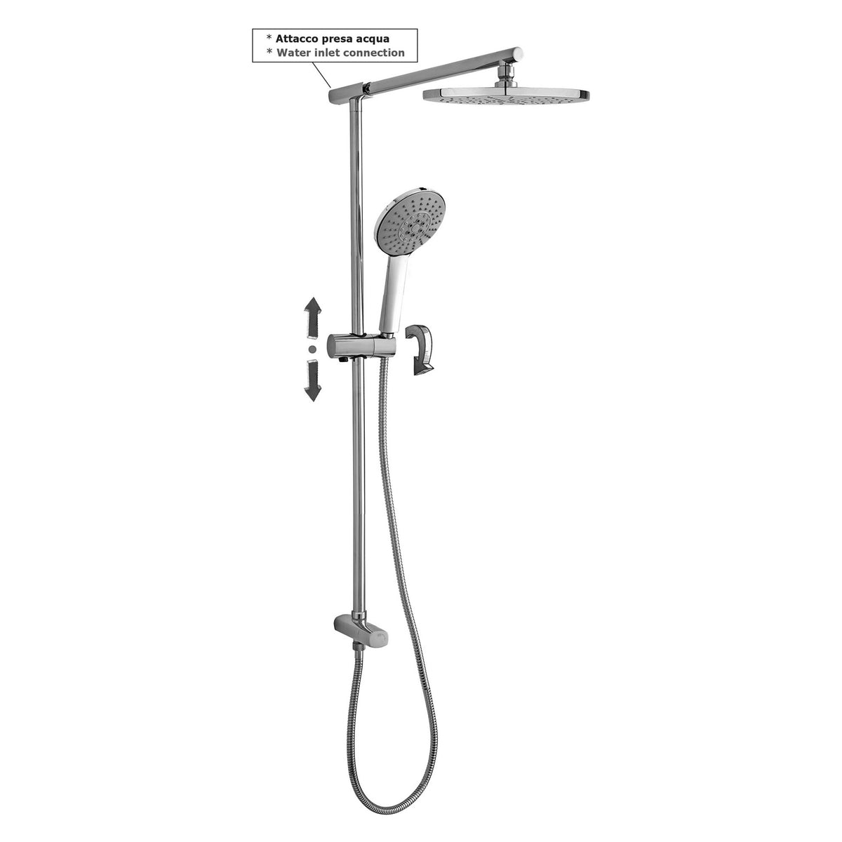 Colonna doccia Up con presa acqua completa di doccia e soffione Paffon ...