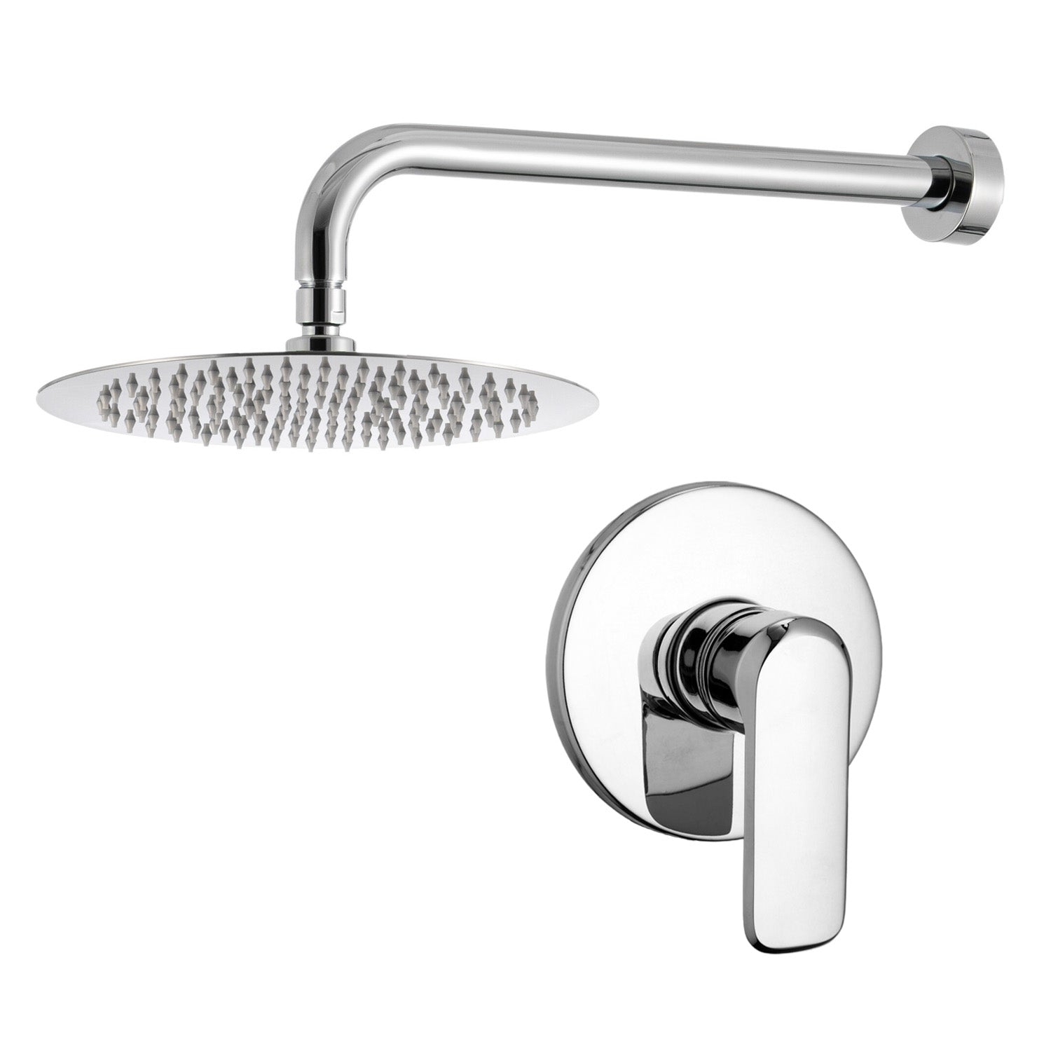 Shower kit with one-way built-in and 200mm round showerhead in chrome ...