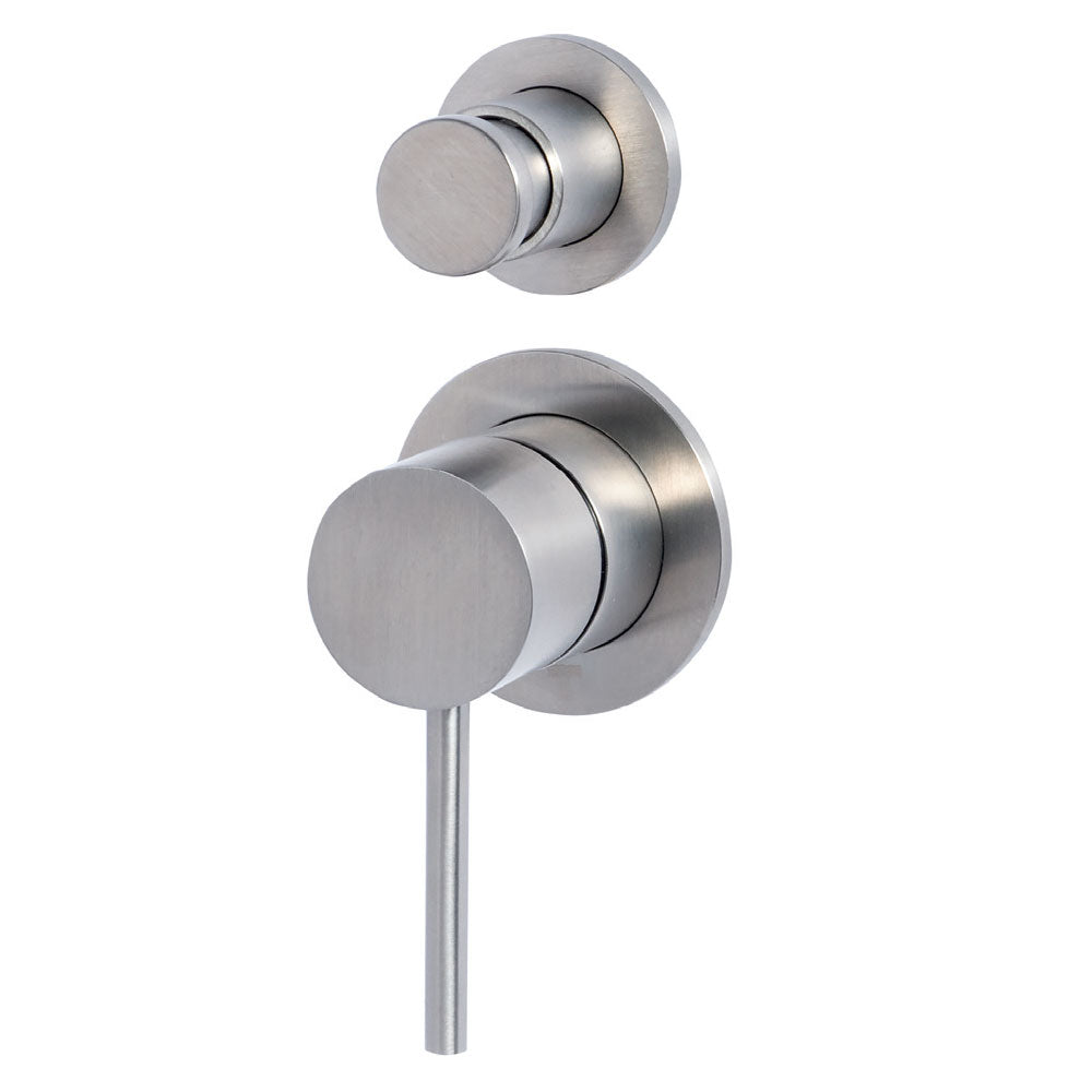 Built-in two-way shower mixer tap in 316L stainless steel Brushed fini ...