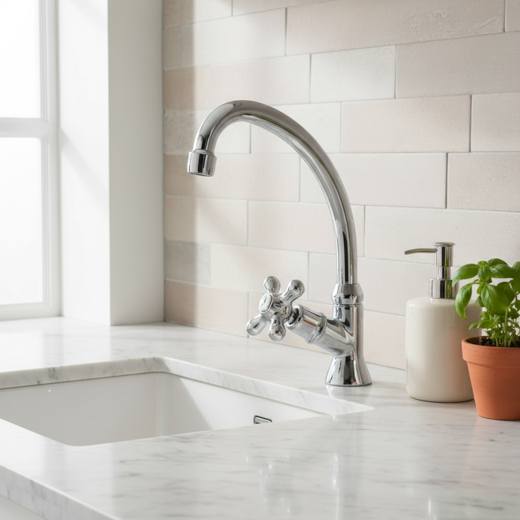 Sink faucet with swivel spout Iris series model IRV091CR chrome Paffon ...