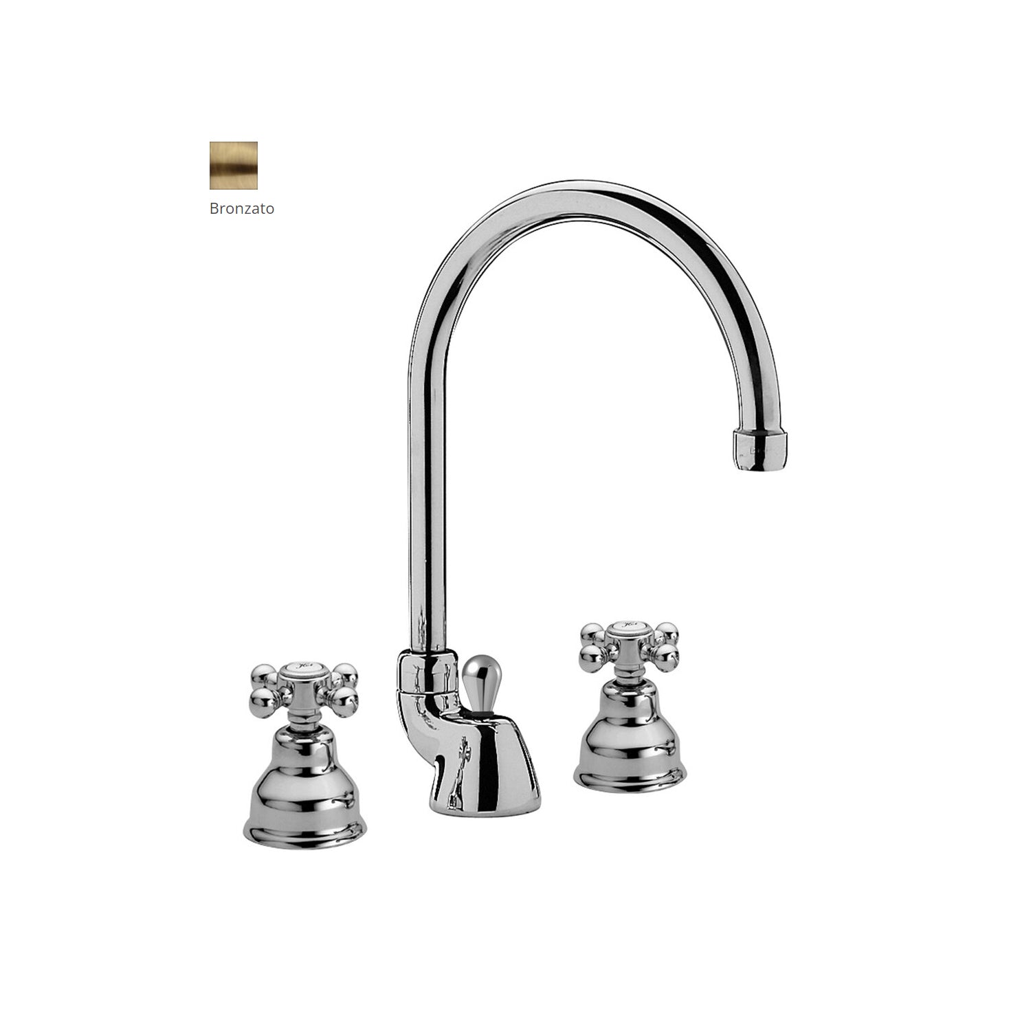 3-hole basin faucet with swivel spout Paffoni Viola series - Bronzed ...
