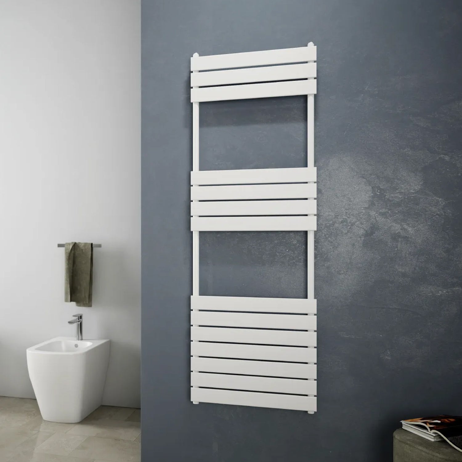 Hydraulic towel warmer model Ritmo 1513x500 mm and 683W - White ...