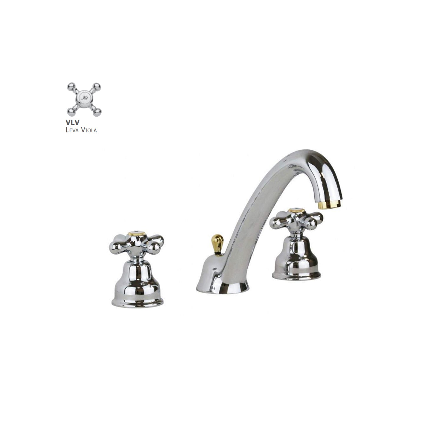 3-hole basin faucet without drain Paffoni Viola series - Chrome/Golf f ...