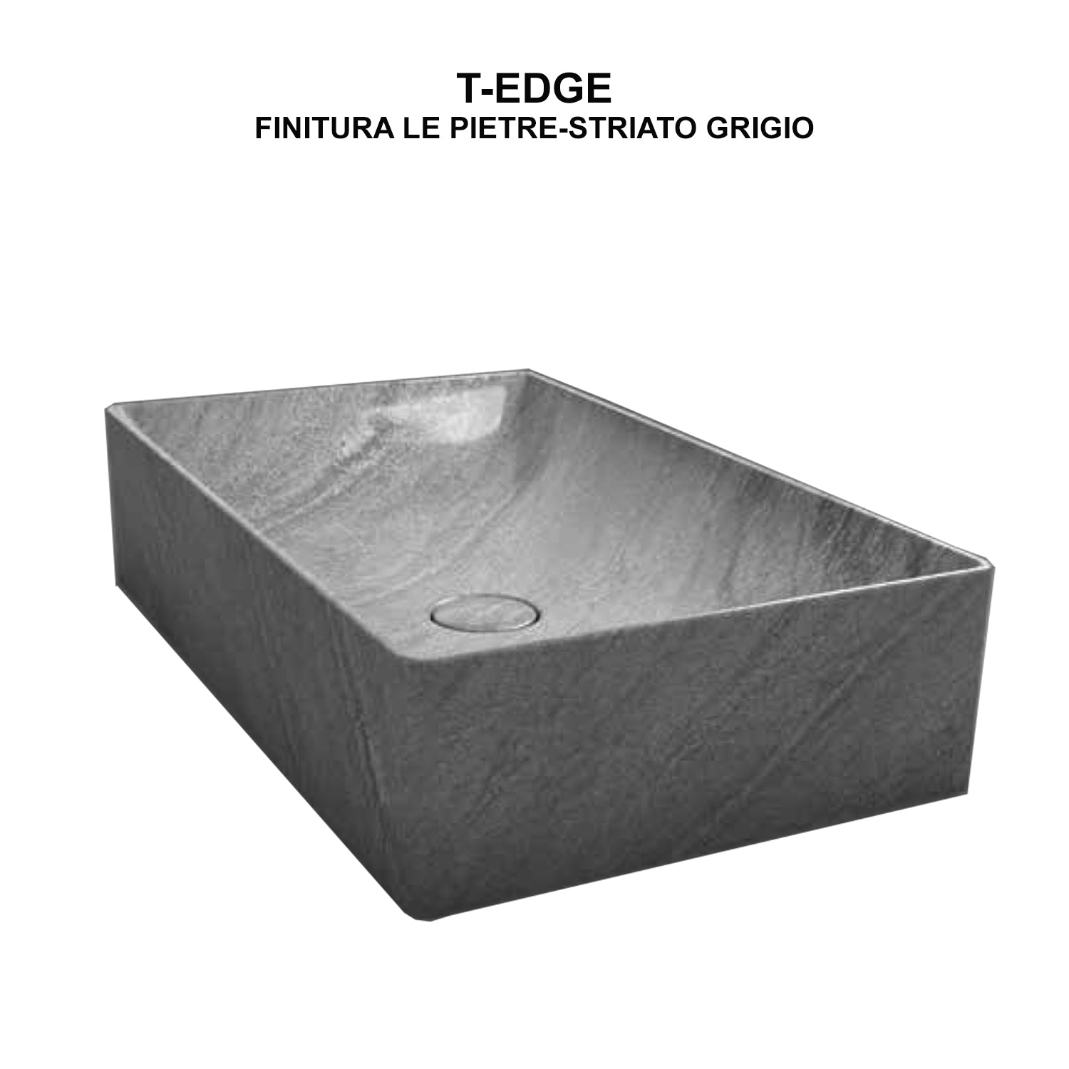 Lavabo d'appoggio striato grigio Ceramica Globo Le Pietre 61x37 h.14 c ...
