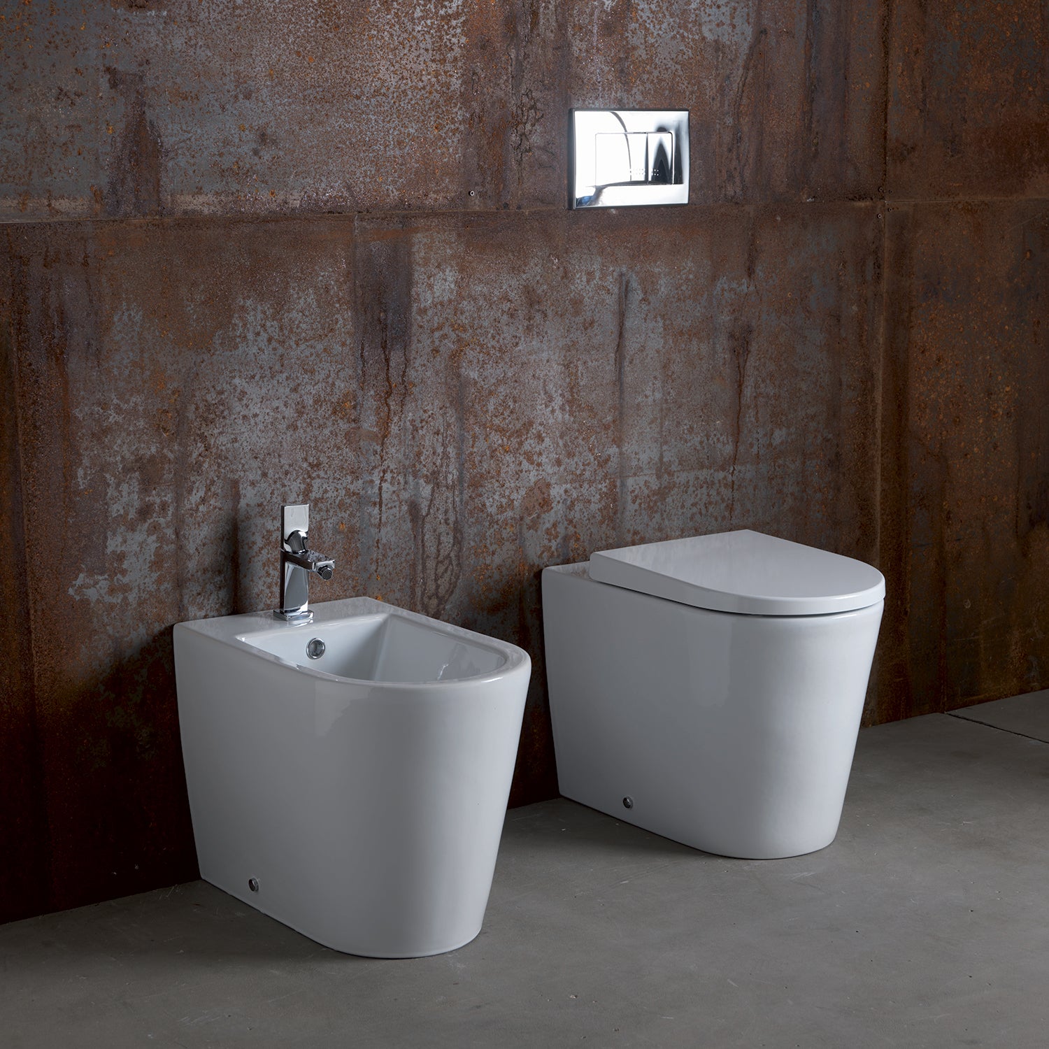Modern wall-mounted Sanindusa Urb.Y PLUS 55 sanitary ware wc, bidet an ...