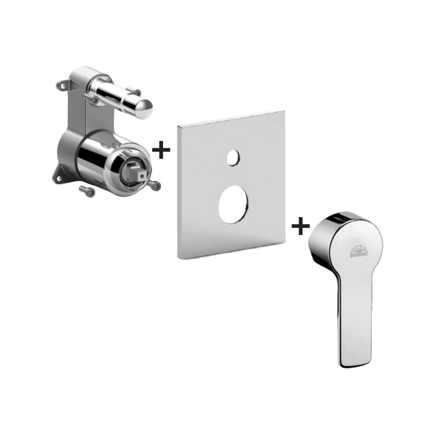 External built-in shower mixer set 2 outlets Paffoni Red series - Chro ...