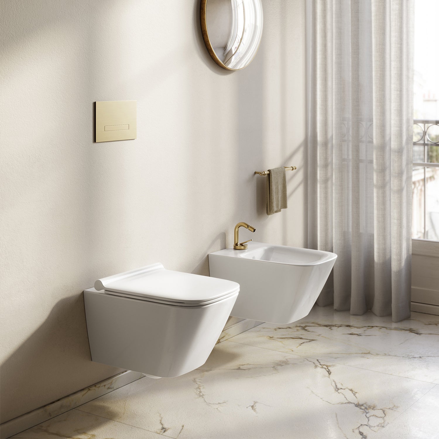 Wall-Hung Sanitary Ware Ceramica Catalano Green series 55x37 WC Silent ...