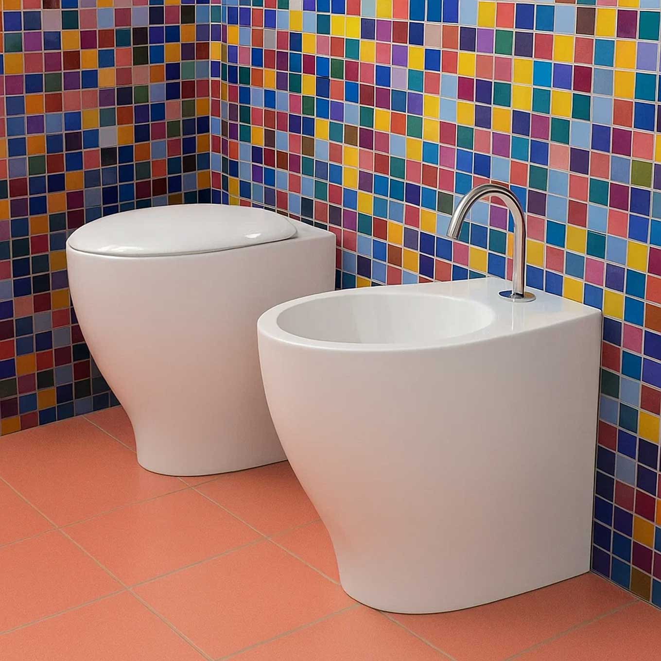 Sanitari Filo Muro Moderni Ceramica Domus Falerii Mascalzone sedile Ch ...